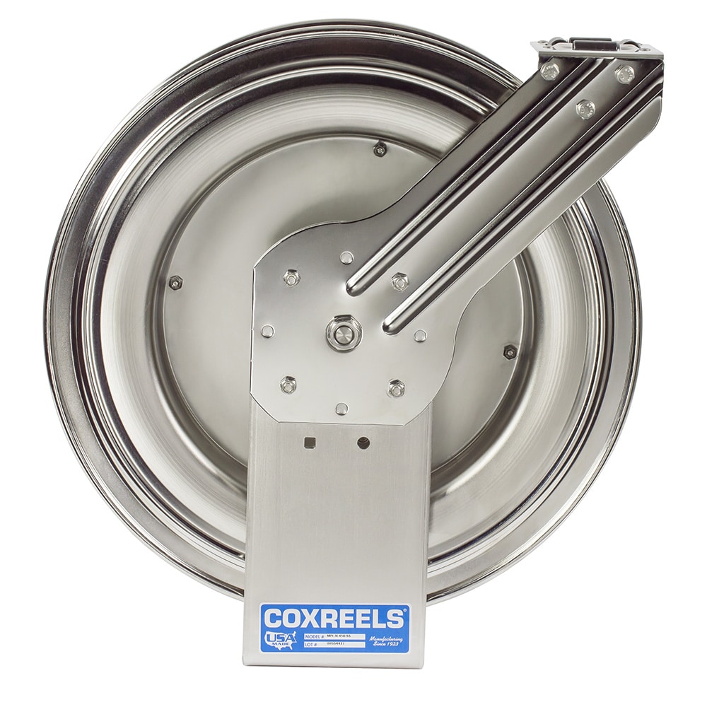 Coxreels Stainless Steel Spring Rewind Hose Reel: 3/8" I.D., 50' hose ...