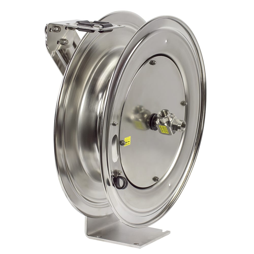 Coxreels Stainless Steel Spring Rewind Hose Reel: 3/8" I.D., 50' hose ...