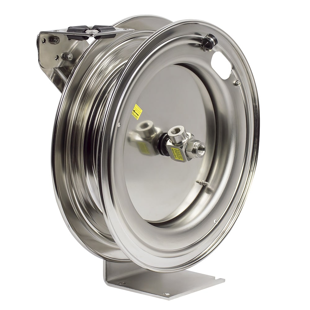 Coxreels Stainless Steel Spring Rewind Hose Reel: 3/8" I.D., 35' hose ...
