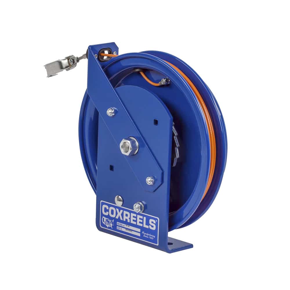 Coxreels Spring Rewind Static Discharge Cable Reel: 35' stainless steel ...