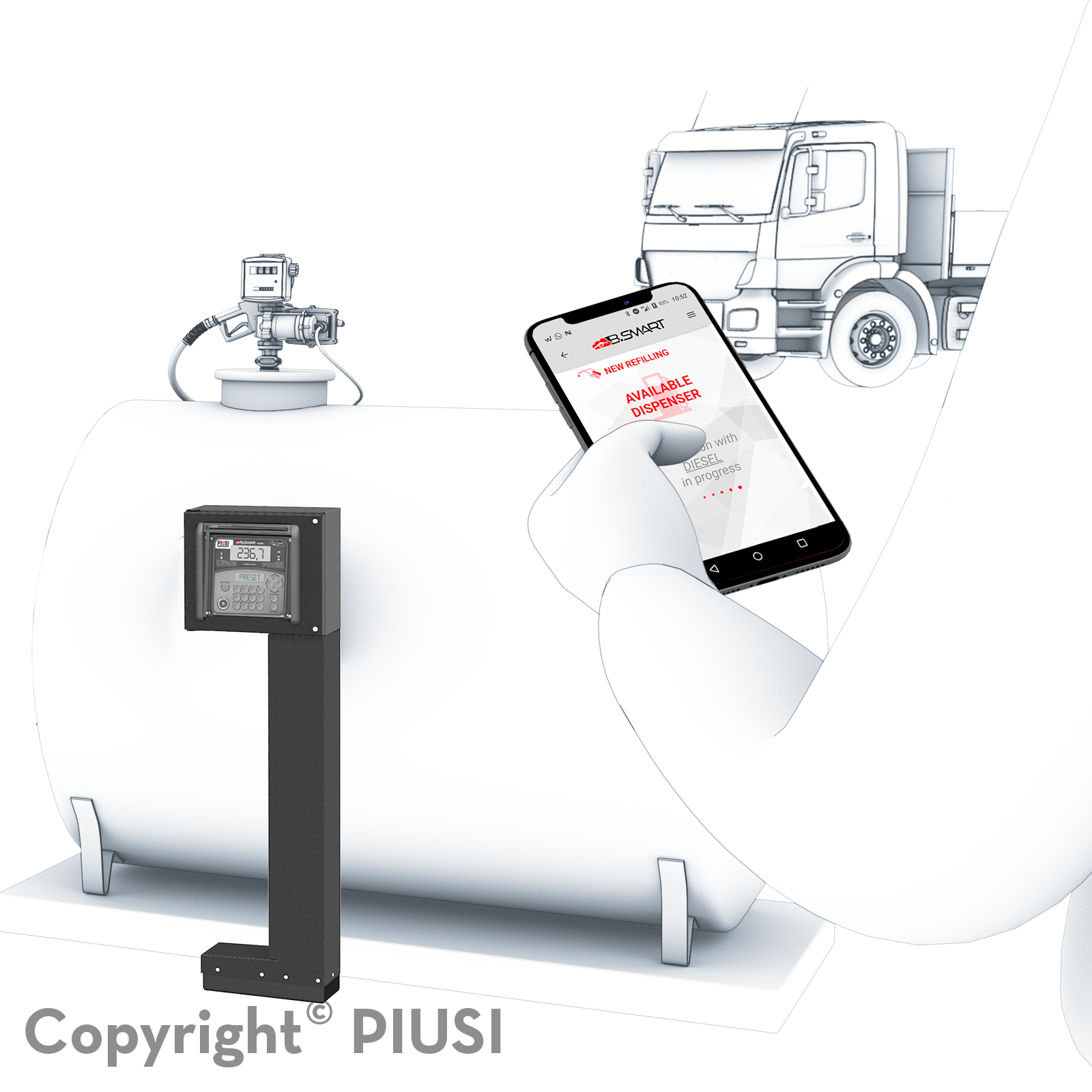 PIUSI MCBOX B.SMART 2P cETL KEYPAD 50 ACCESS PART F00599500 - Pneumatics Now Equipment